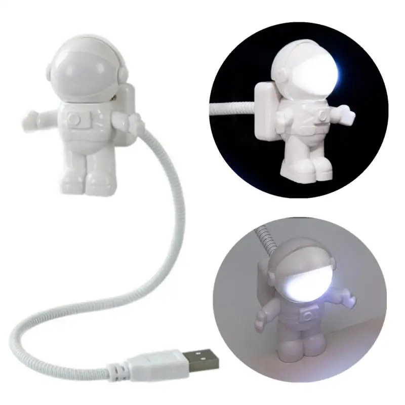 LED astronauta lampka nocna z USB biurko lampa elastyczne oświetlenie nocne Led 5V biurko ...