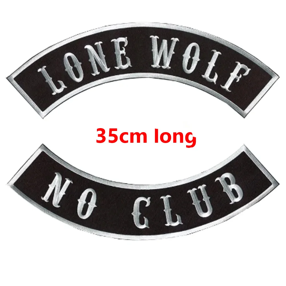 LONE WOLF NO CLUB Free Shipping Embroidery Patch 35cm Long Jackets ...