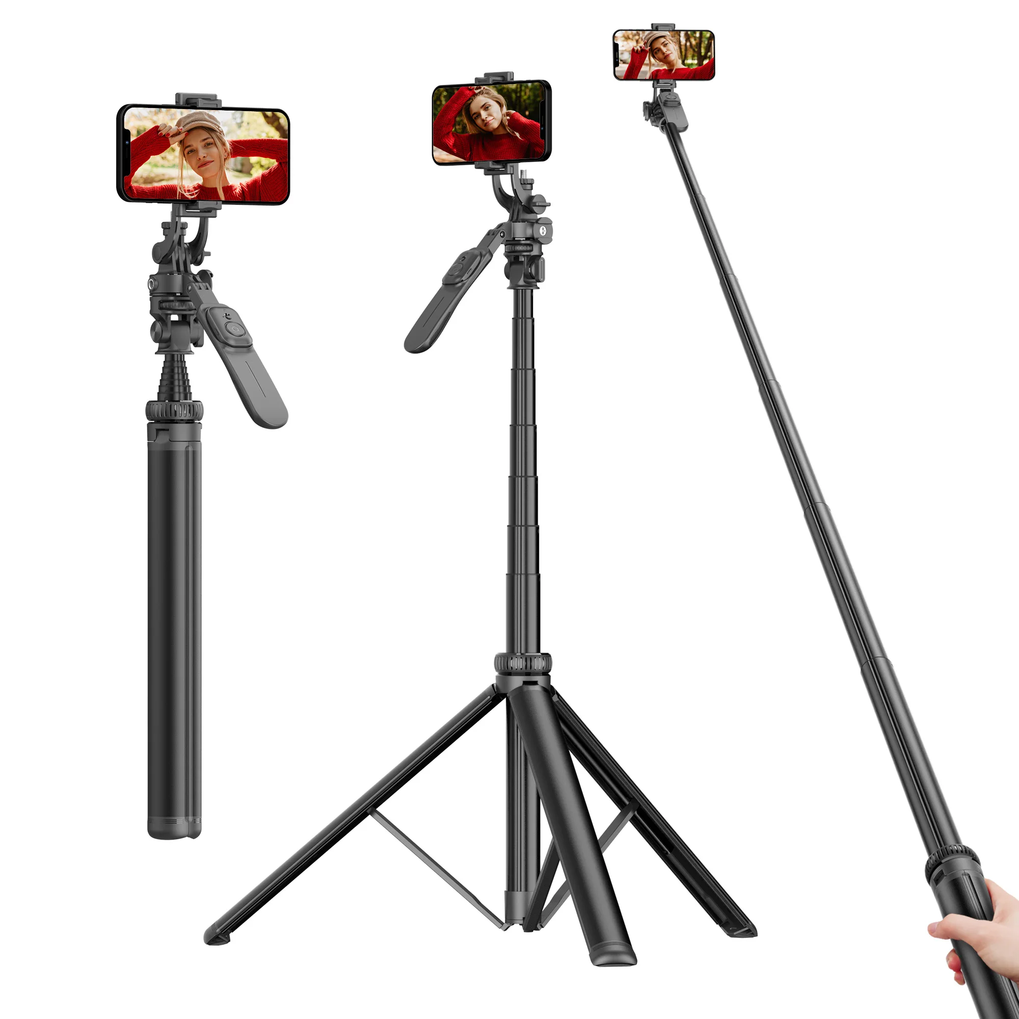 C05 2m Balanced Stable Shooting Expansion Bluetooth Metal Tripod Selfie ...