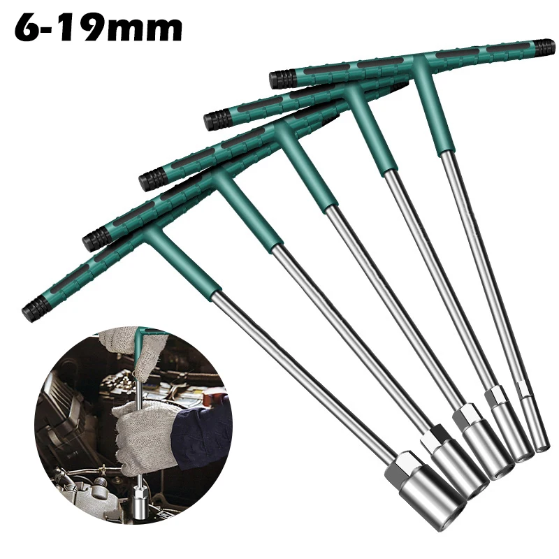6-19mm-T-Socket-Torque-Wrench-Rubber-Handle-Hex-Key-Mechanics-s-Driver ...