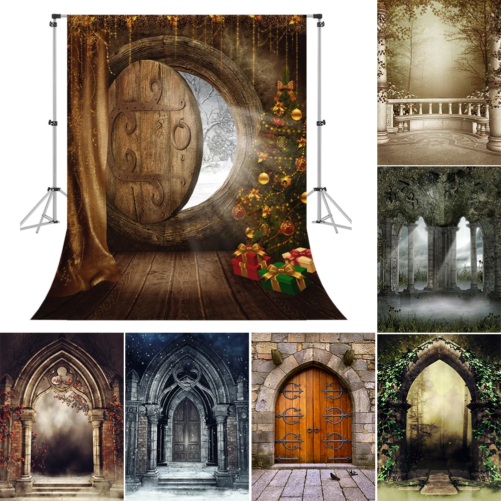 Bonvvie-Halloween-Backdrop-Gothic-Door-Candlestick-for-Photo-Studio ...