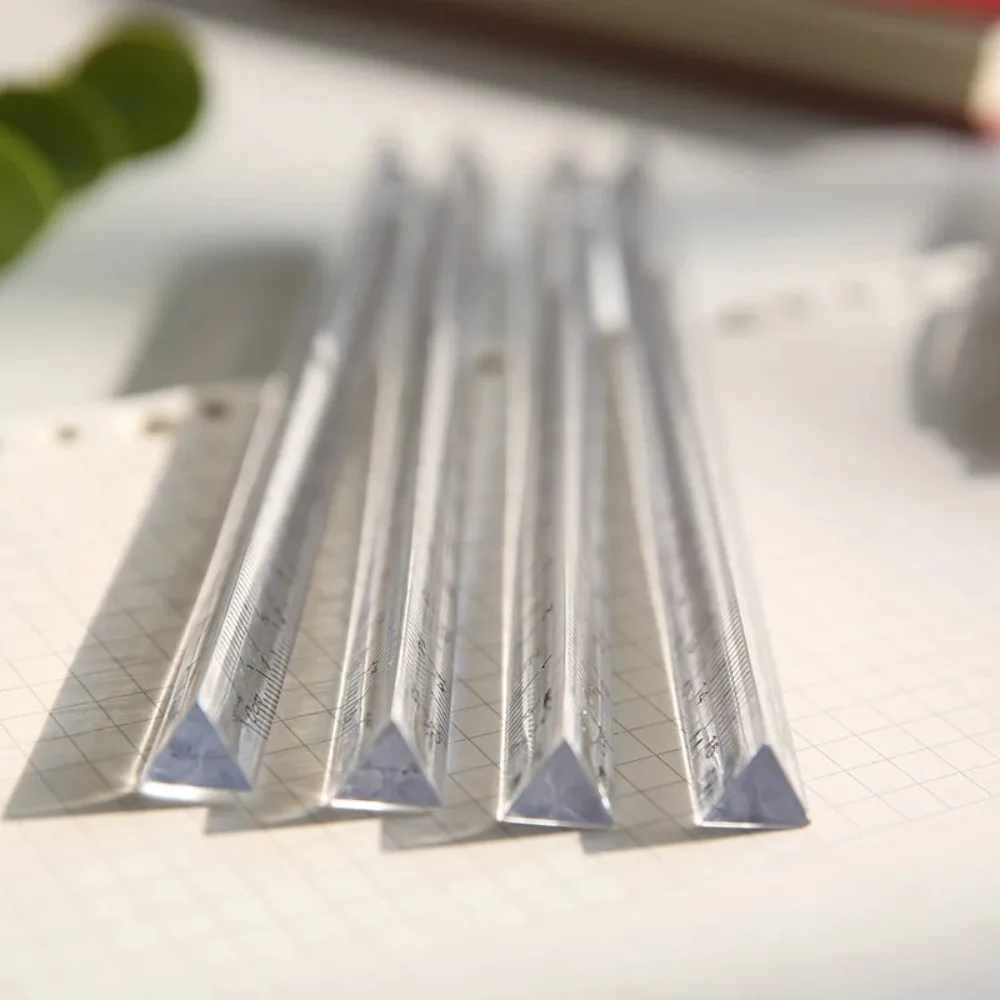 Non-toxic-Transparent-Triangle-Ruler-Plastic-Clear-Scale-Triple-Edged ...