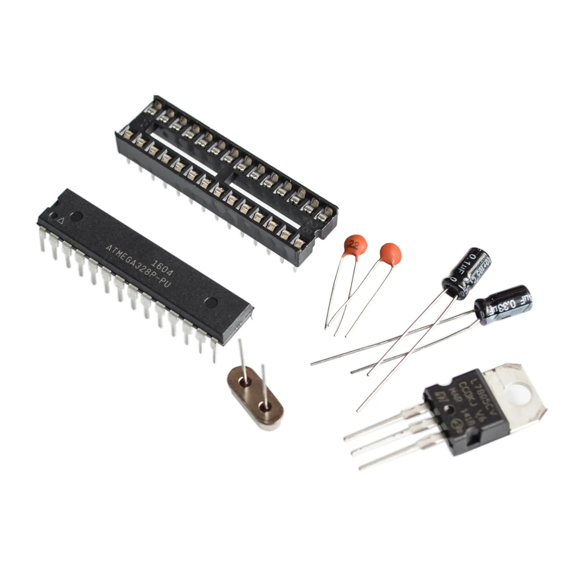 ATMEGA328P PU without BOOTLOADER + DIP Socket & 16MHz crystal Kit ...