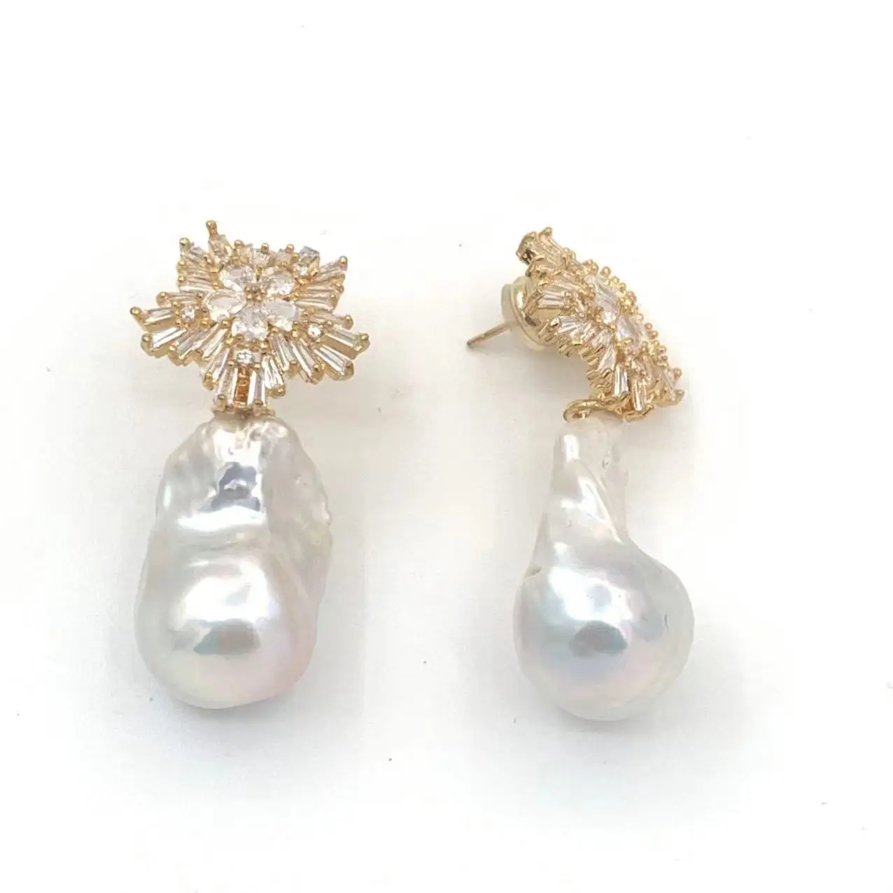 High-quality-baroque-natural-fresh-water-pearl-earring-drops-with-nice ...