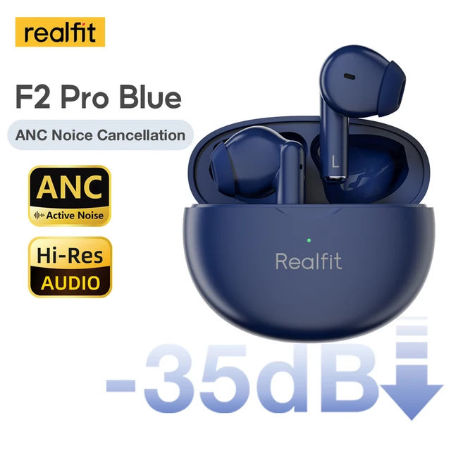 Realfit F2 Pro ANC Active Noice Cancellation Bluetooth Earphones ENC ...