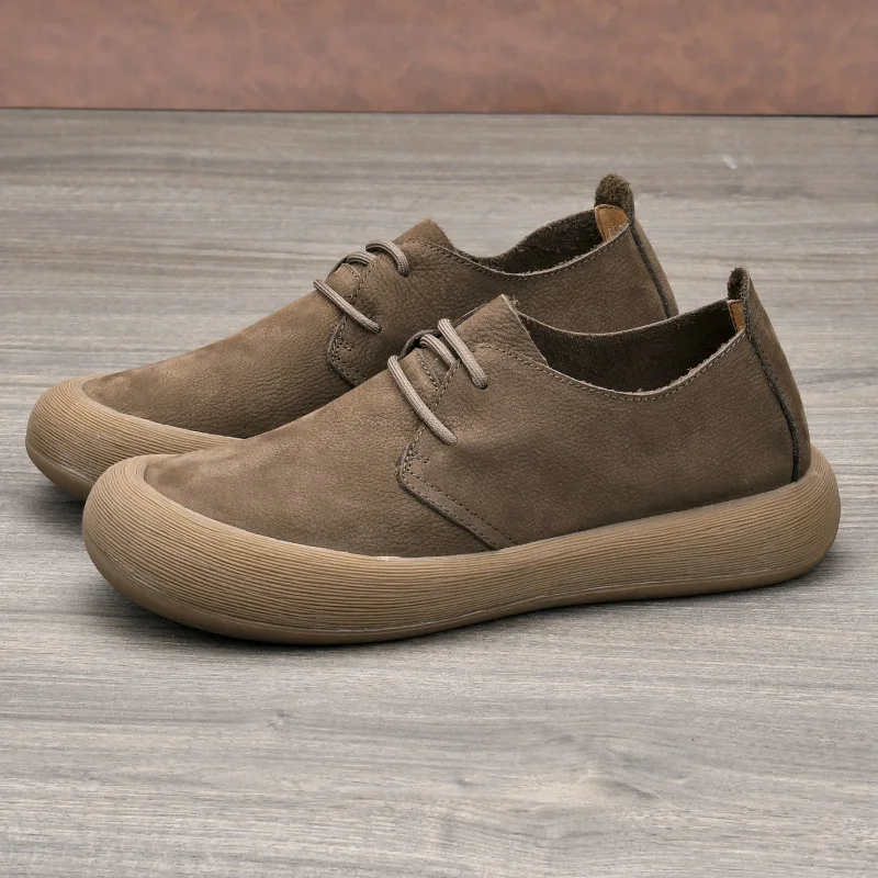 The Retro-style Cowhide Men's Shoes Work Shoes Are All Soft Genuine ...