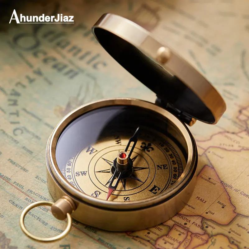 Retro-Nostalgic-Metal-Compass-Outdoor-Flip-Cover-Zinc-Alloy-Study ...