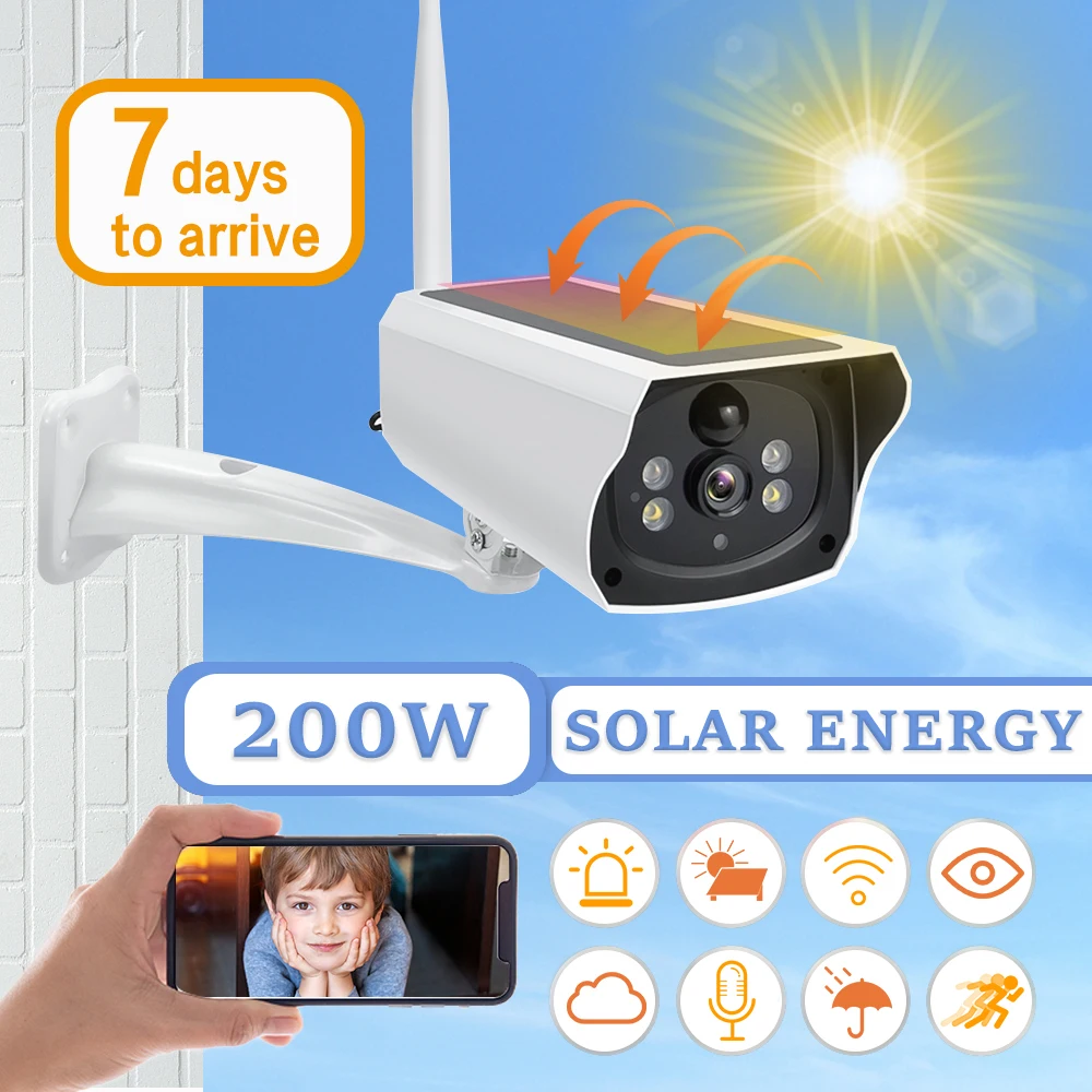 1080P Wireless Solar WiFi Camera Outdoor Charging Battery Security IP ...