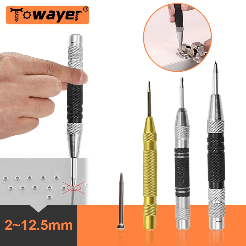 Automatic Center Punch Spring Loaded Locator Woodworking Metal Drill ...