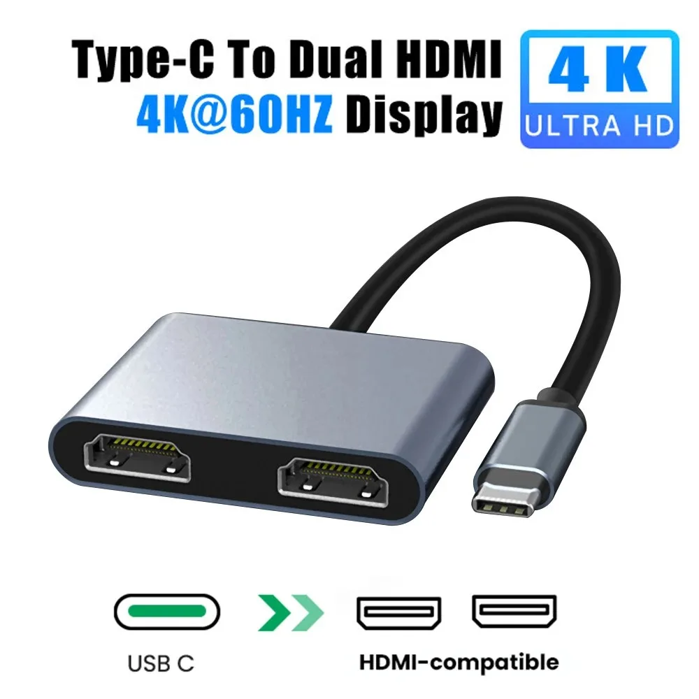 2-Port-USB-C-Hub-to-Dual-HDMI-Splitter-4K-60HZ-Dual-Screen-Expansion ...