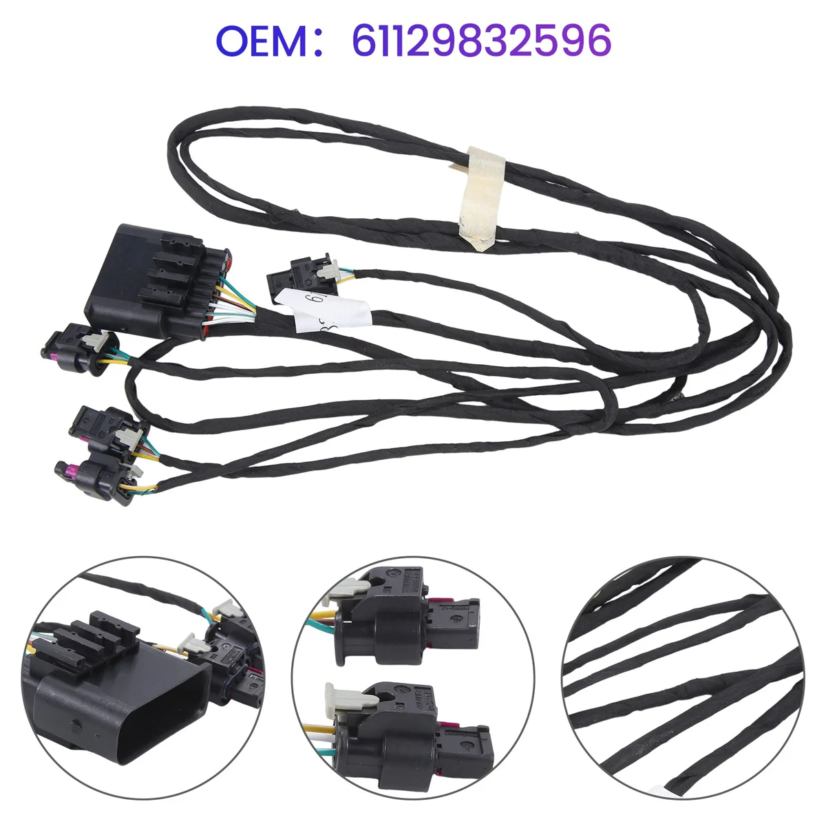 61129832596 Car Front Bumper Parking Sensor Wiring Harness PDC Cable ...