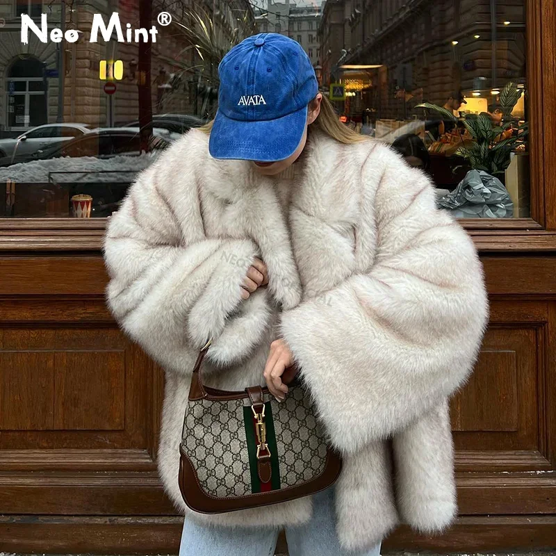 Neo-Mint-Chaqueta-de-piel-de-zorro-sint-tica-para-mujer-abrigo-grueso-y ...