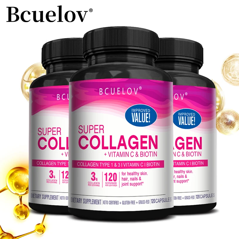 Bcuelov-Collagen-Vitamin-C-Biotin-Supplement-For-Skin-Joint-Health-Energy-Supplement-Immune ...