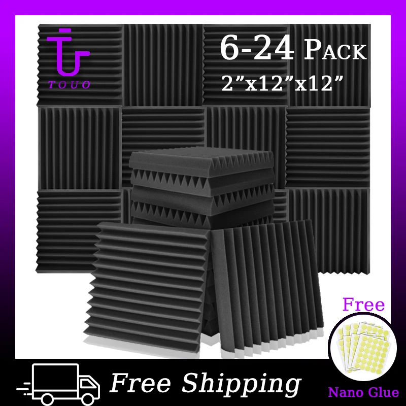 TOUO-Acoustic-Treatment-Foam-Wall-Panels-6-24-Pcs-Soundproofing ...