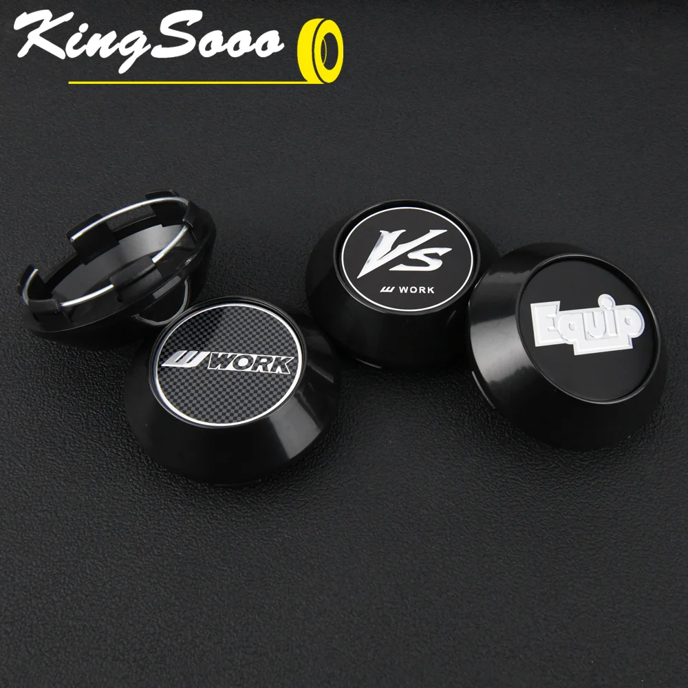 4PCS-JDM-WORK-Center-Cap-Sport-Rim-62mm-Clip-EQUIP-MEISTER-Emblem ...