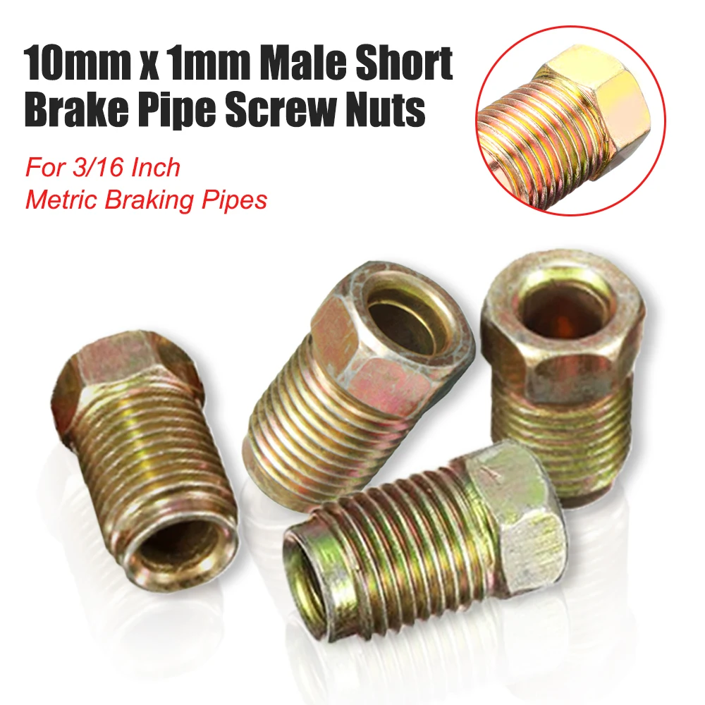10/20pcs / Set 10mm X 1mm Male Short Brake Pipe Screw Nuts For 3/16 ...