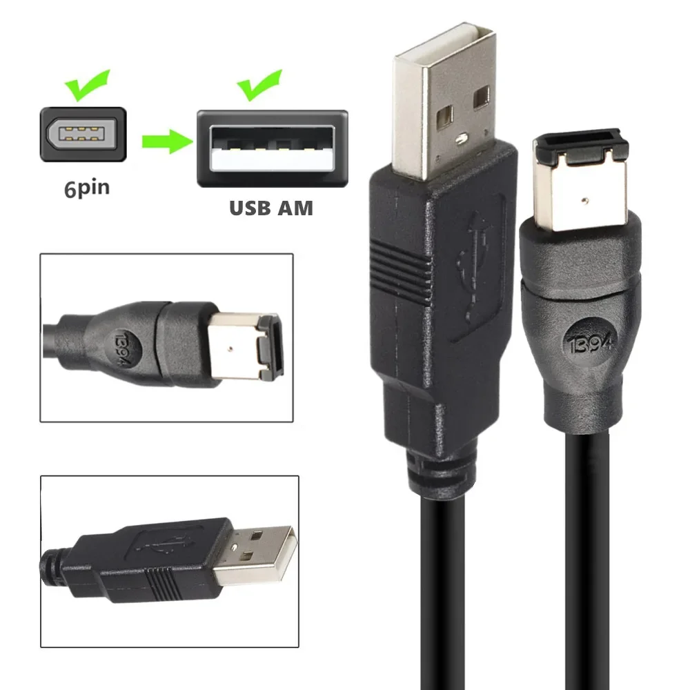 Standard-Kupferdraht-ieee400-1394-Firewire-USB-am-zu-6p-Kabel-USB-zu ...