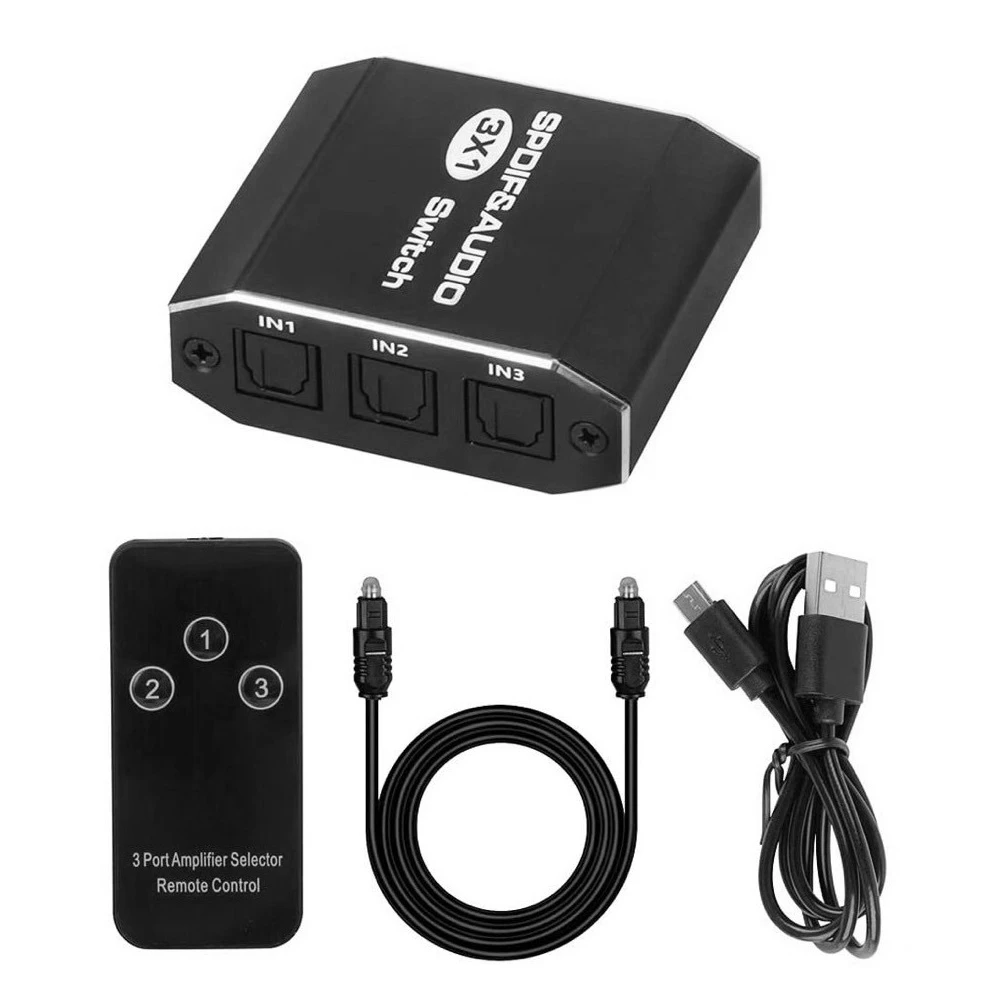 SPDIF-conmutador-Toslink-3-en-1-conmutador-Selector-divisor-de-Audio ...