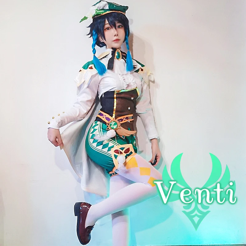 Wendi-Windy-Venti-Cosplay-Feminino-Uniforme-Anime-Peruca-Sapatos-Estilo ...