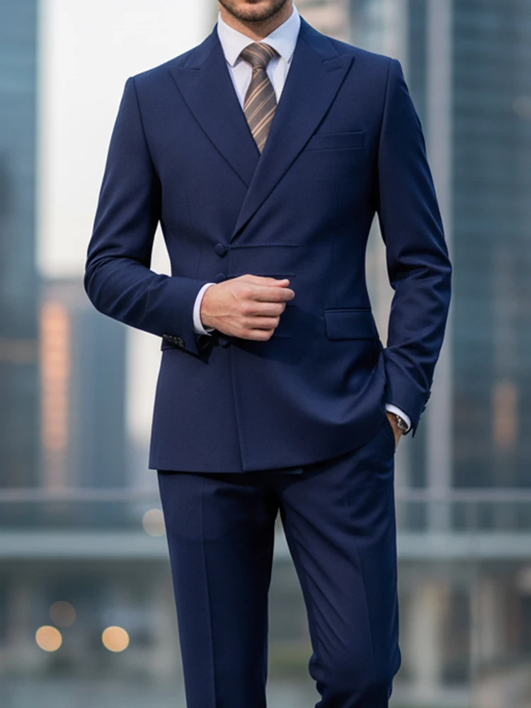 ST Cassy black Elegant man suit for wedding Slim Fit Double Breasted ...