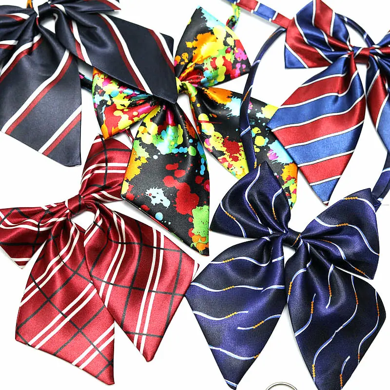 Striped Ladies Bowtie Classic Shirts Bow Tie for Women Business Wedding ...