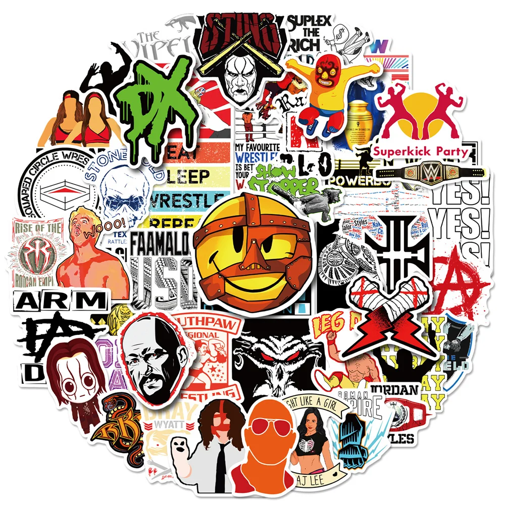 10-30-50PCS-Cartoon-WWE-Personality-Graffiti-Sticker-For-Luggage-Laptop ...