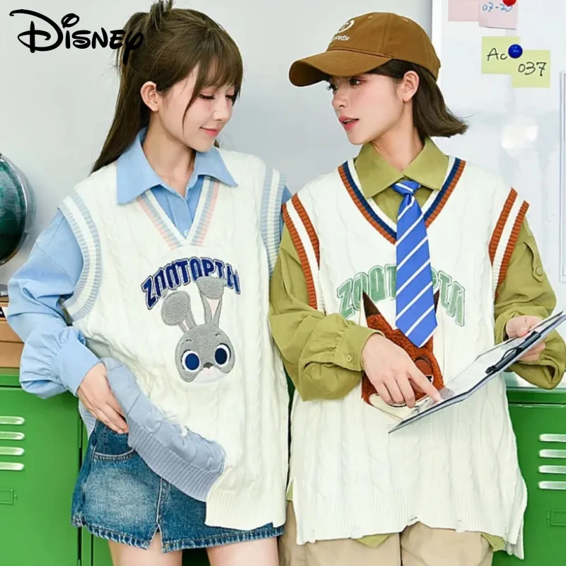 Disney-Chaleco-de-punto-de-Judy-Nick-para-mujer-camisetas-sin-mangas-de ...