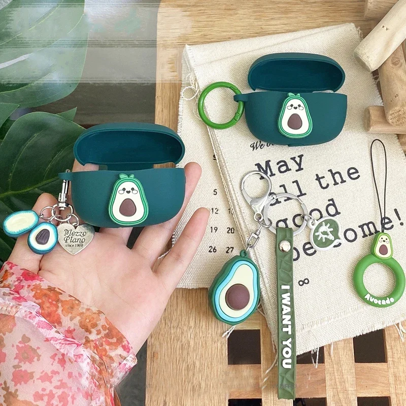 For-Beats-Studio-Buds-Case-Cute-Avocado-Cartoon-Ring-Chain-Rope ...