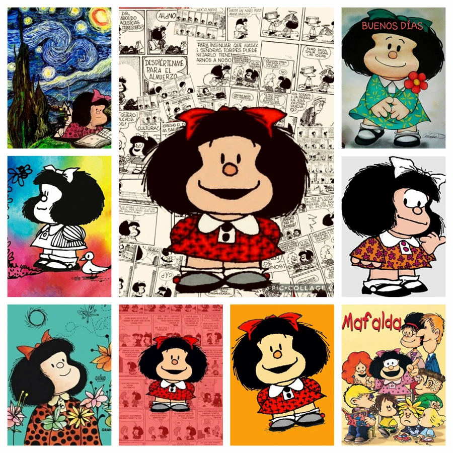 Mafalda-Comic-Cute-Cartoon-Girl-5d-Full-Diamond-Painting-Famous-Art ...