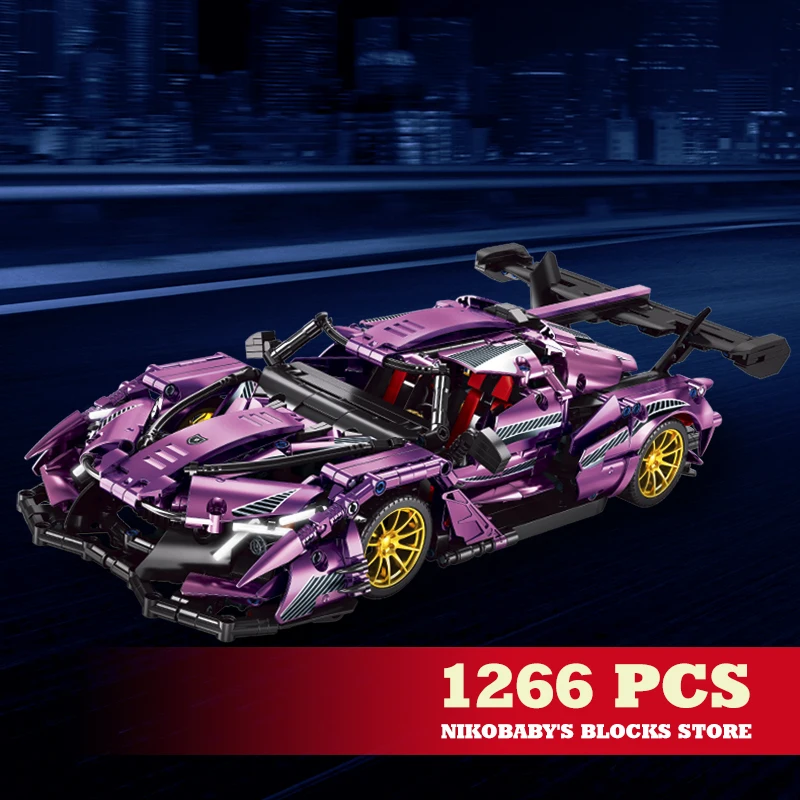 1266Pcs Technical Sports Car Building Blocks 1:14 High Tech Racing ...