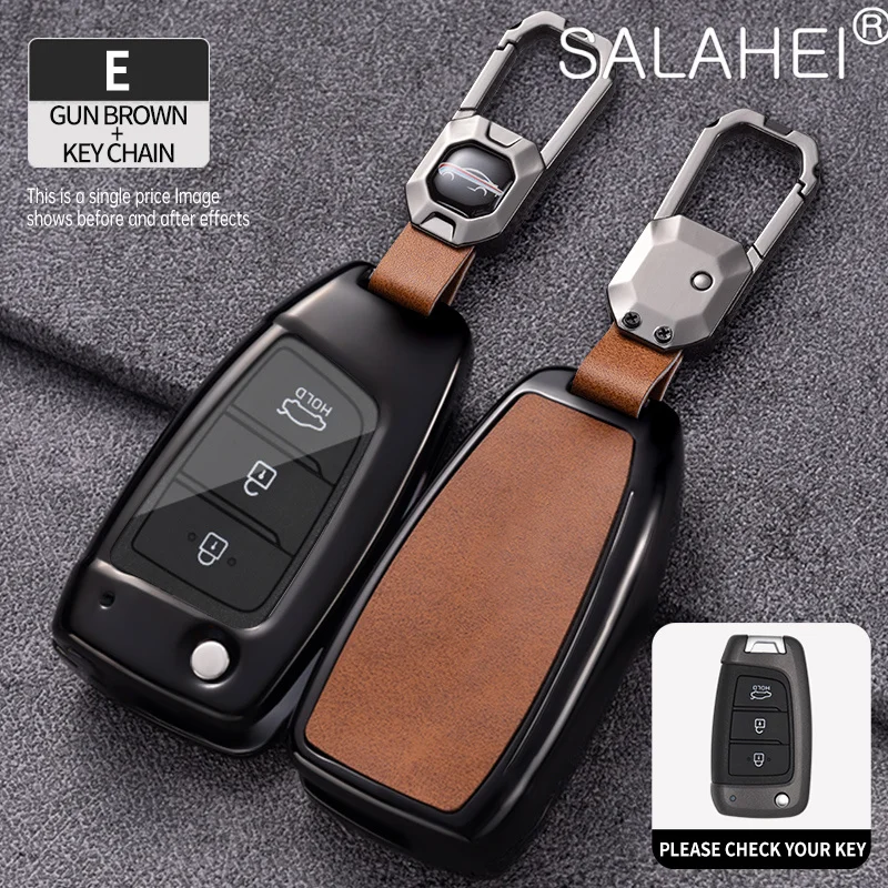 Zinc-Alloy-Car-Folding-Key-Cover-Case-Shell-For-Hyundai-Elantra-Solaris ...