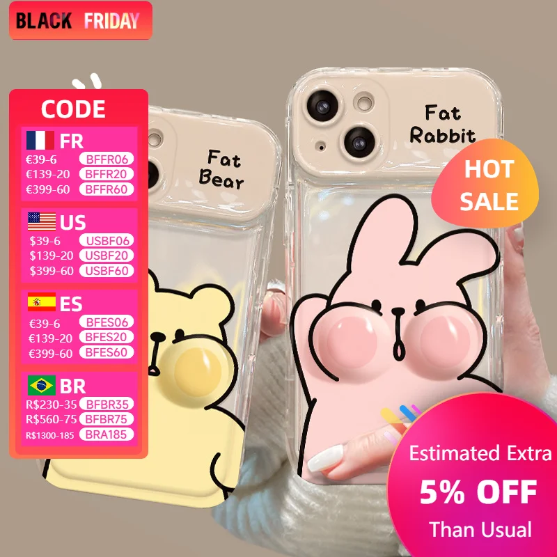 Cartoon-Cute-Flat-Bunny-Bear-for-iPhone-14PROMAX-case-niche-iphone-13-flip-mirror-12.jpg