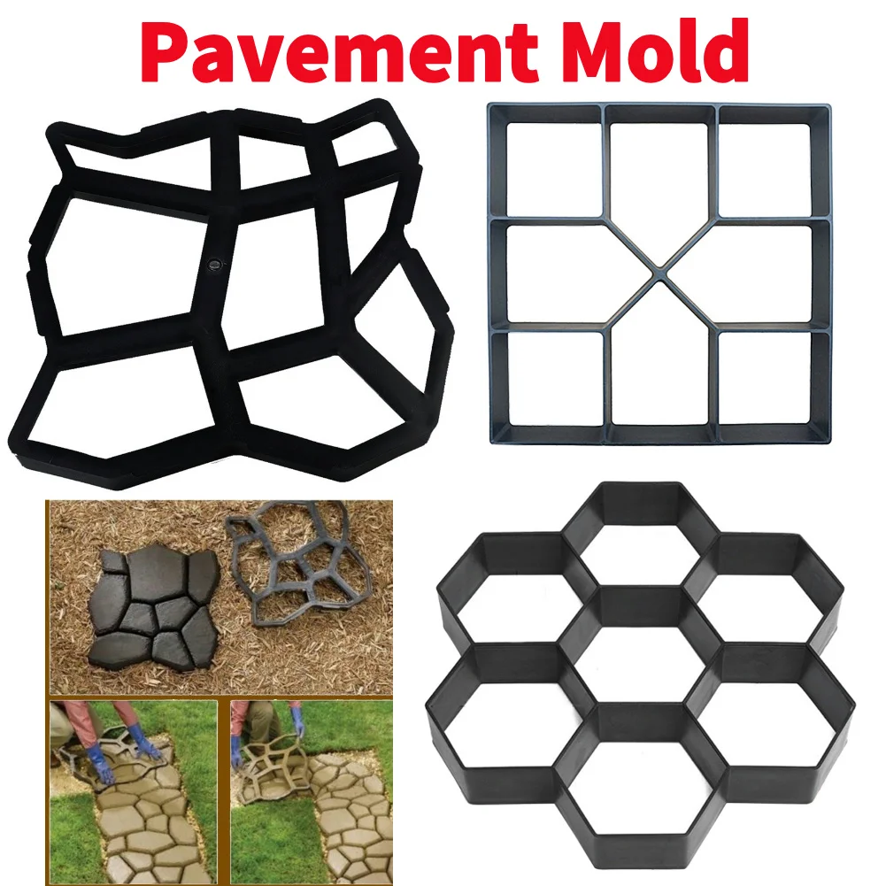 6 Types Garden Walk Pavement Concrete Mould DIY Manually Paving Cement ...