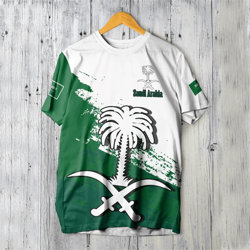 Saudi Arabia Flag 3D Print T-shirt For Men SA Saudi Arabian Jersey Tee ...