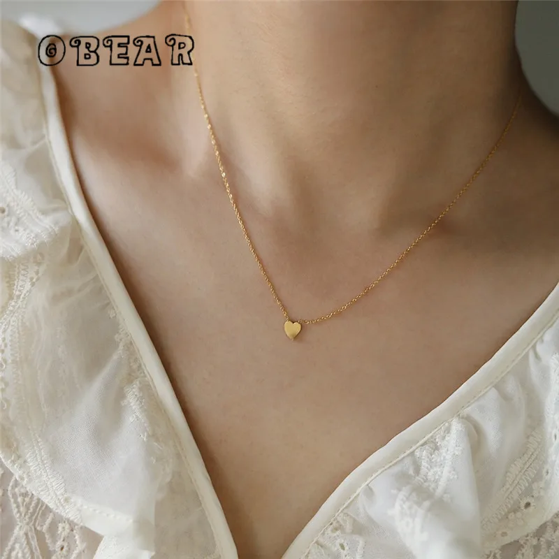 Simple-Smooth-Heart-Pendant-Necklace-Women-Stainless-Steel-Plated-18K ...