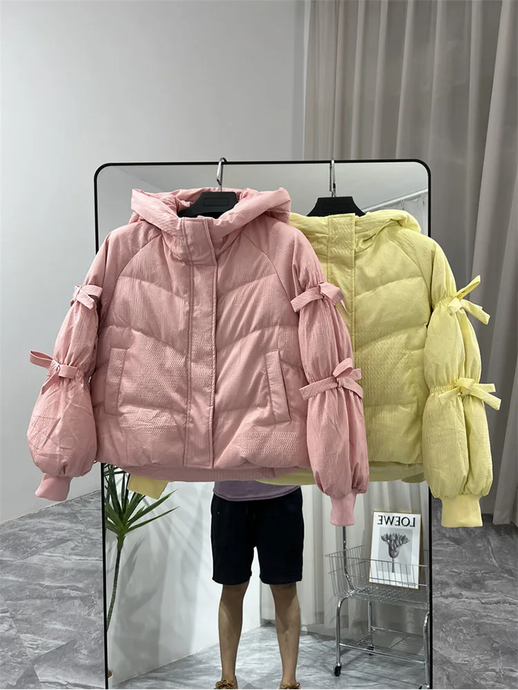 Women-s-Winter-Parkas-Sweet-Bow-Pink-Down-Jackets-2023-New-Korean-Style ...