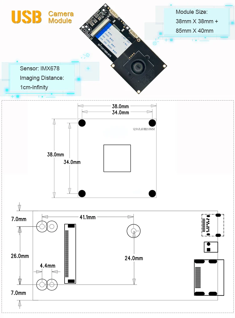 Датчик Starlight IMX678, 4K 8 Мп, цветной, 60fps, модуль камеры Starvis ...