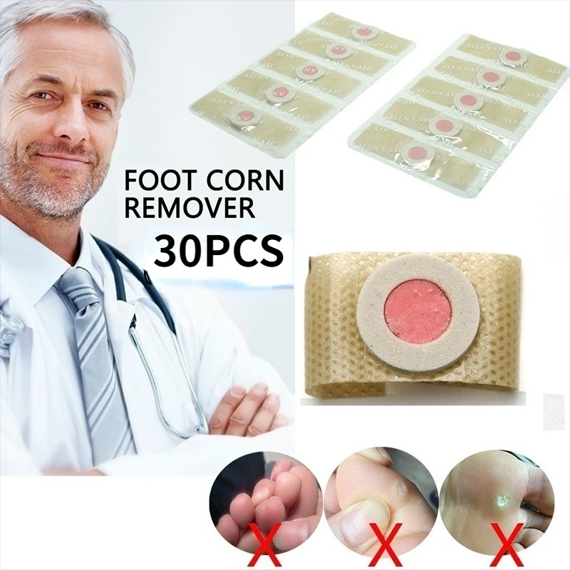 30PCS Medical Corn Plaster Foot Corn Removal Warts Thorn Killer Plantar ...