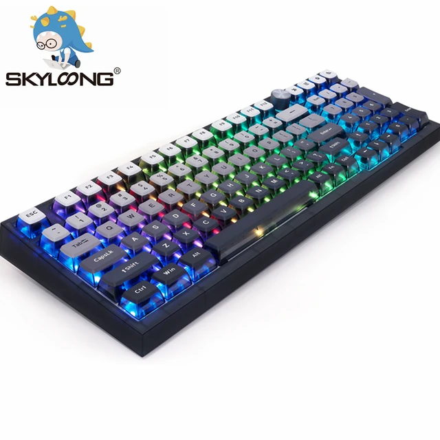 SKYLOONG GK980 Rainbow Mechanical Knob Keyboard, 60% OFF