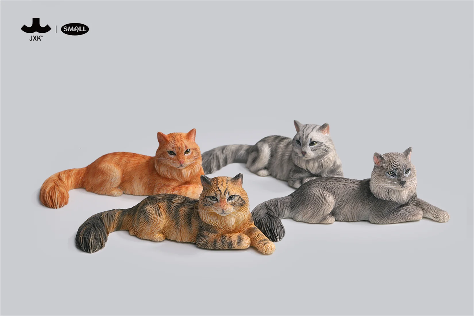 JXK Small Maine Coon Mini Cat Model Pet Animal Figure Scene Desk ...