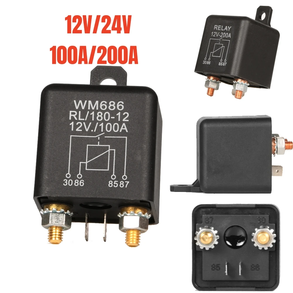 40 Amp Relay 12V 100A Continuous Duty Relay 4 Pin High Current Relay ...