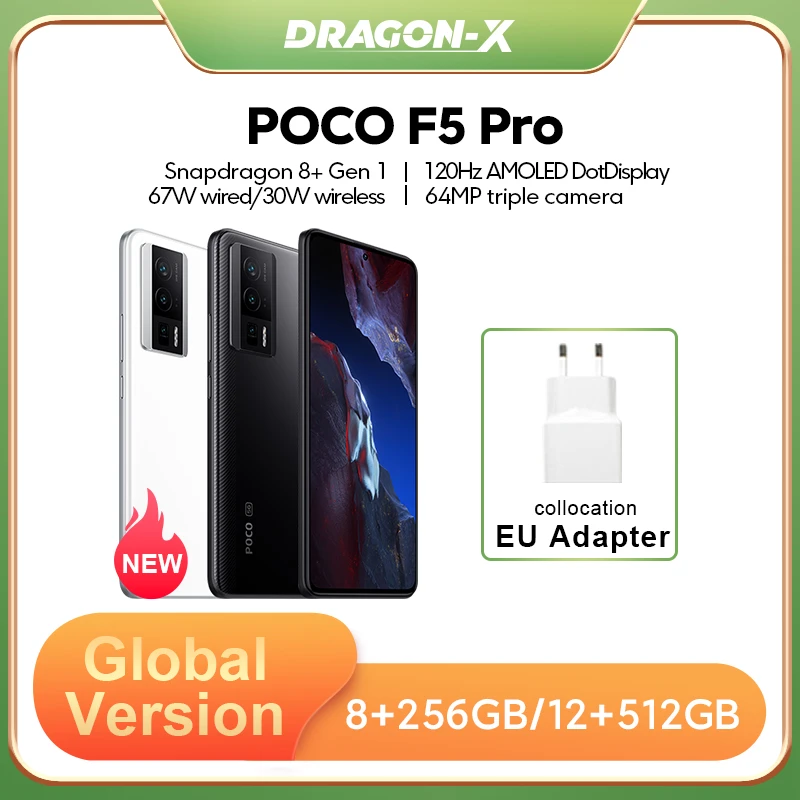POCO F5 Pro versión Global, 256GB/512GB, NFC, Snapdragon 8 + Gen 1, WQHD + 120Hz, AMOLED, 67W ...