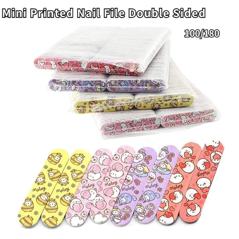 6PCS Nail File Cute Mini Prints Frustrated Double-sided Manicure Small ...