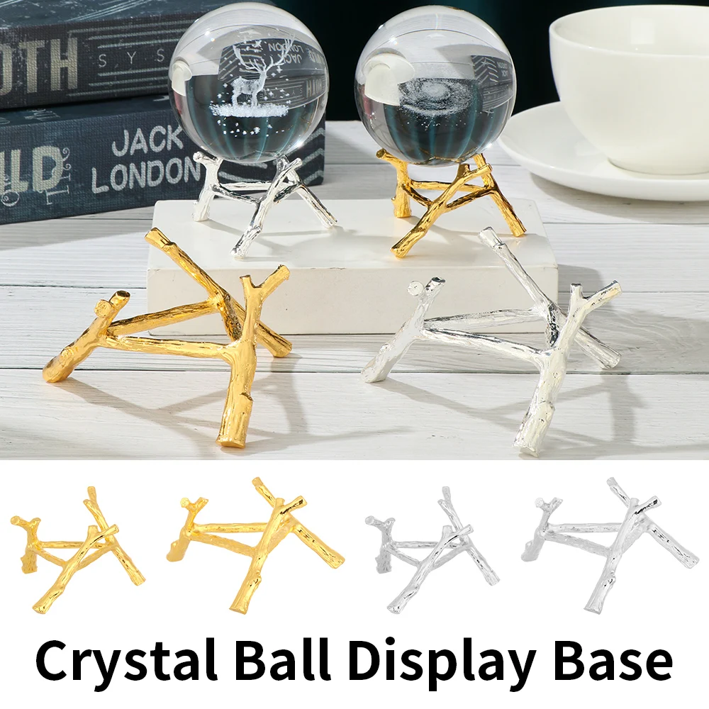 Metal Branch Crystal Ball Display Base Gemstones Support Branch Stand ...