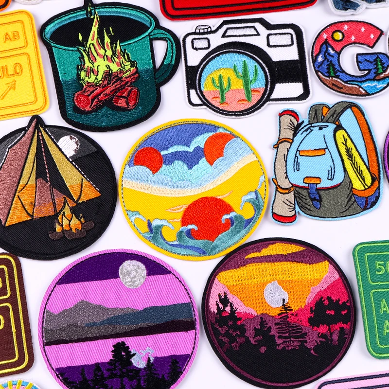 Outdoor-Nature-Camping-Traveler-Embroidered-Patch-Iron-On-Patches-For-Clothing-Thermoadhesive ...