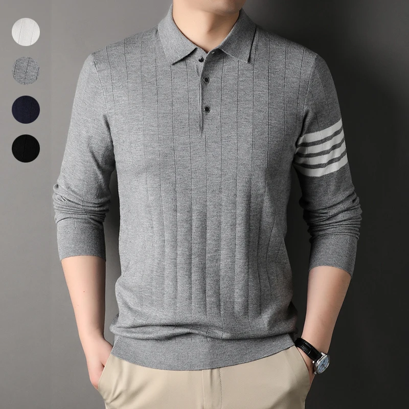 Men-s-Business-Fashion-Wool-Blends-Knitted-Pullovers-Lapel-Polo-Shirt ...
