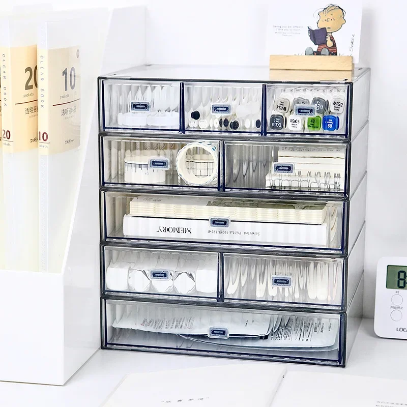 Desktop-Transparent-Storage-Box-Desk-Racks-Free-Combination-Multi-layer ...