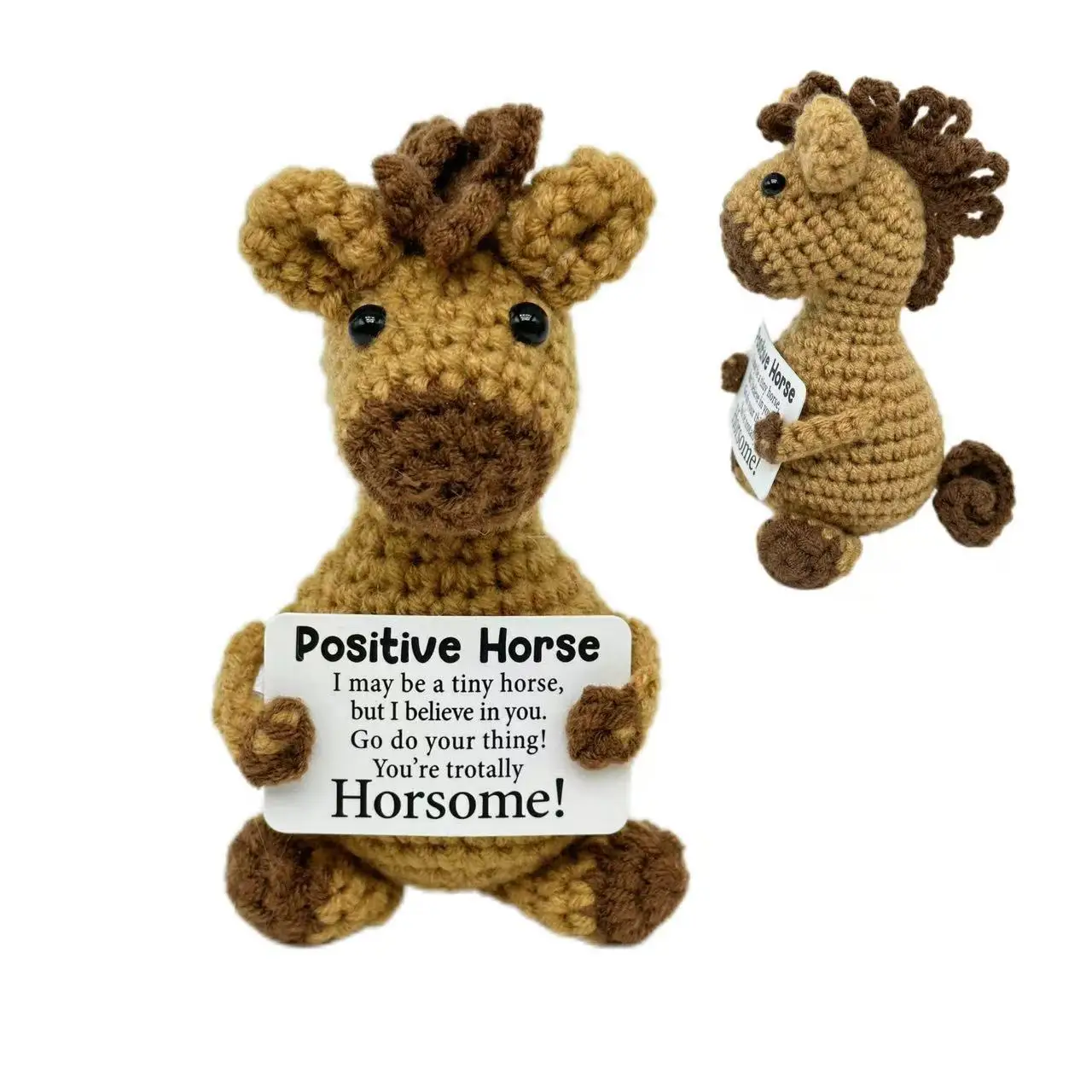 Creative Handwoven Emotional Support Horse Cute Knitted Horse Friends ...
