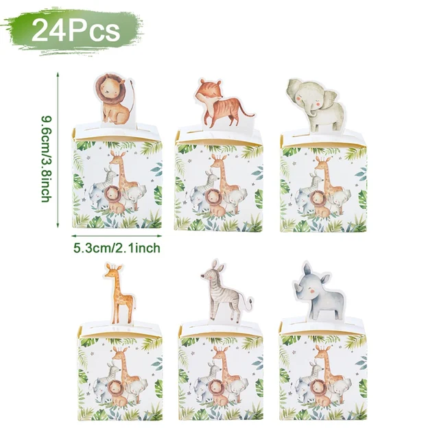 Jungle Animal Candy Boxes Safari Birthday Party Decoration Kids Gift ...