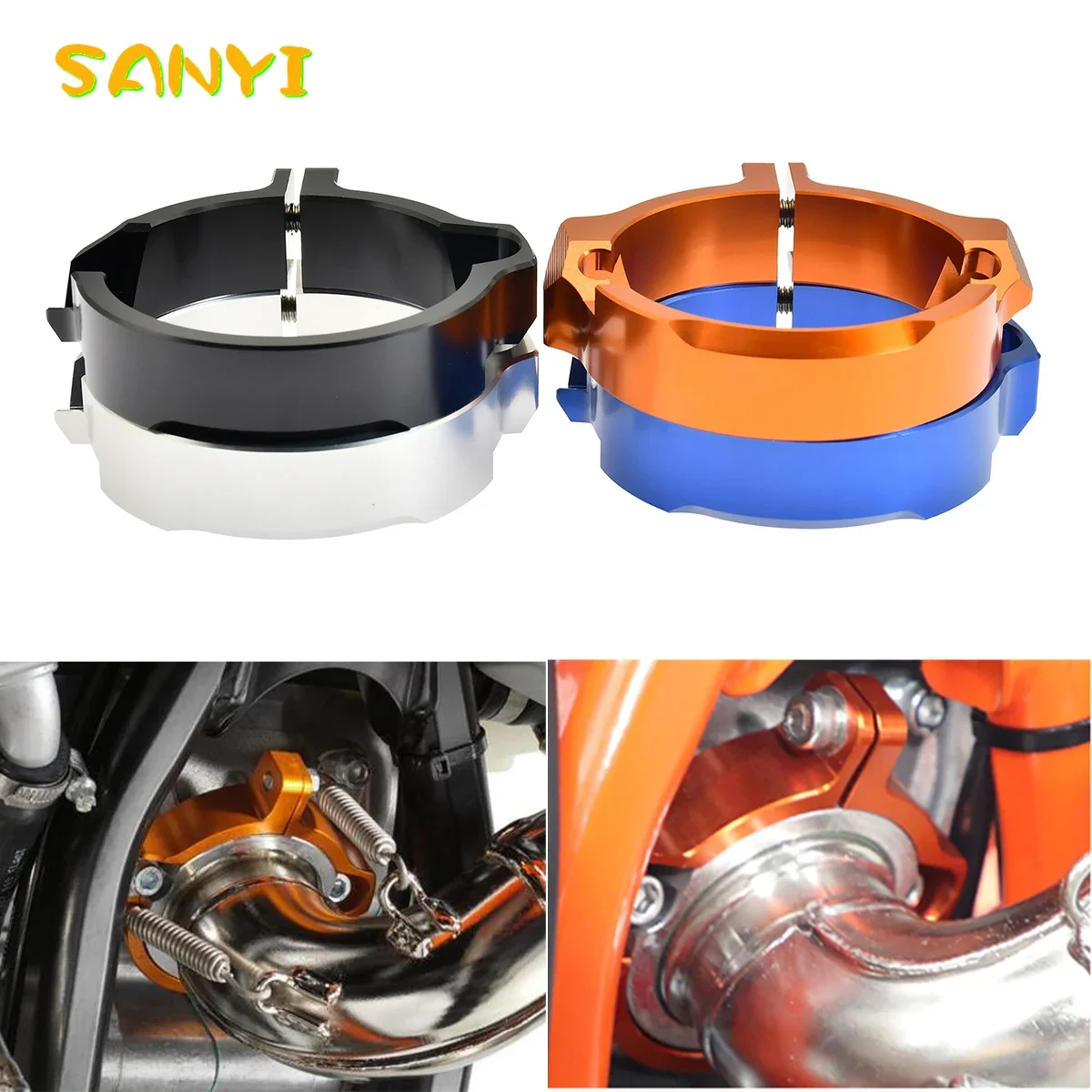 Motorcycle-Exhaust-Tip-Muffler-Pipe-Clamp-Flanges-Protection-Cover-For ...